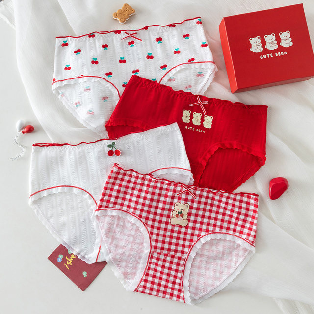 caramella underwear women's summer new pure cotton briefs girl's shorts ...