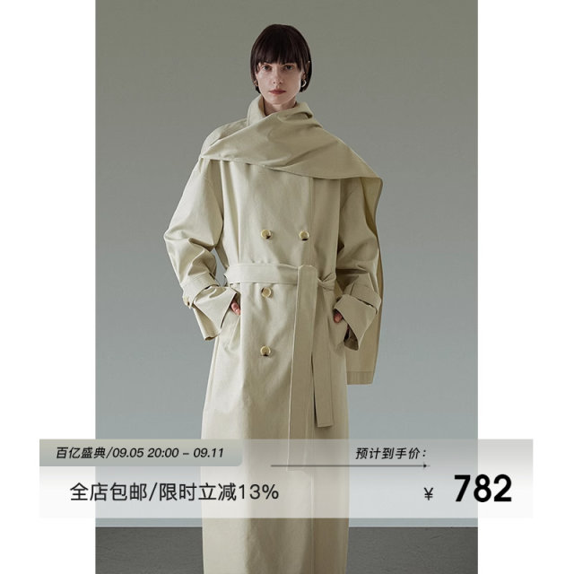 UNSPOKEN French trench coat for women 2024 new autumn and winter niche ...