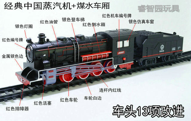 Fenfa track Dongfeng high-speed rail steam green leather children's ...