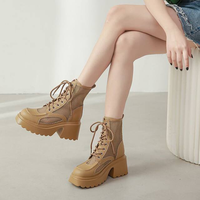 2024 new genuine leather Martin boots for women spring and summer thin ...