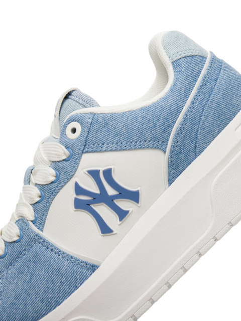 24 new MLB couple sneakers for men and women NY retro imitation denim ...