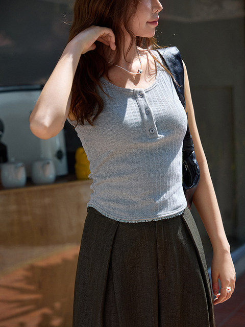 MISAZ summer b preparation! Basic slim lace suspender vest, soft and ...