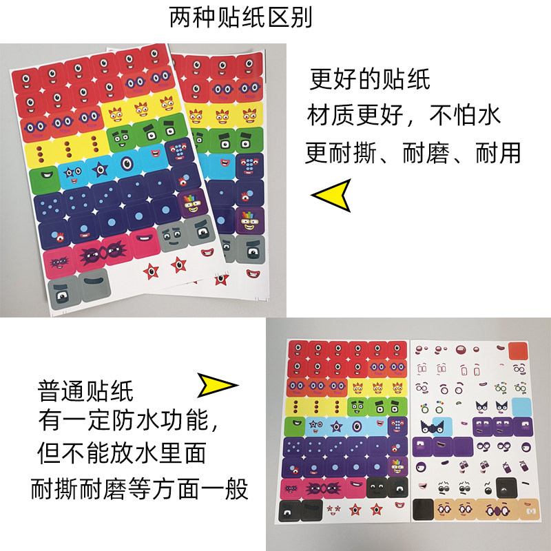 Numberblocks Building Blocks - 2cm Square Digital Stickers - DIY Craft ...