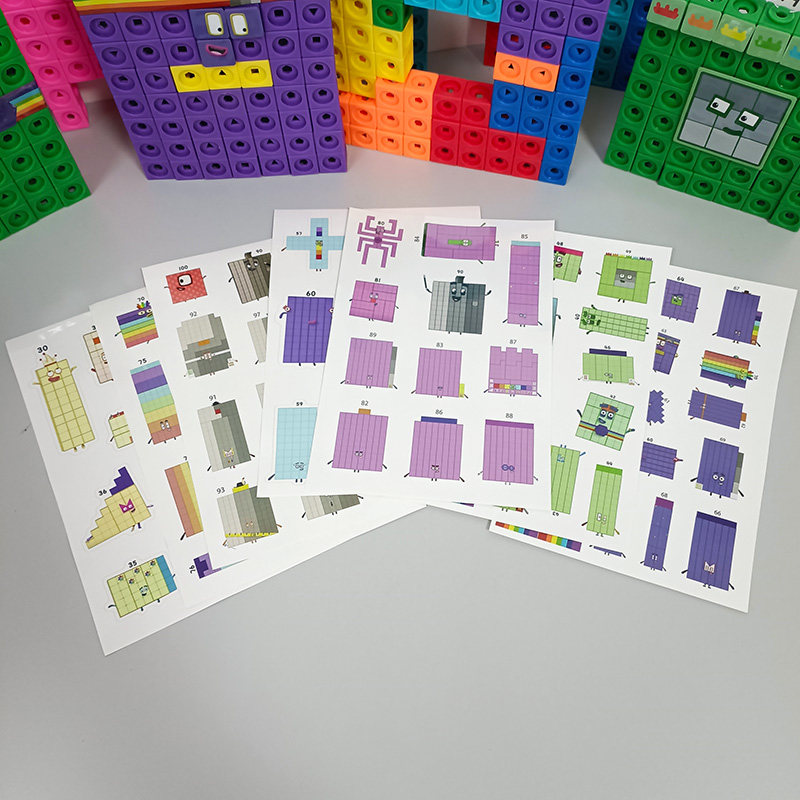 Numberblocks Building Blocks - 2cm Square Digital Stickers - DIY Craft ...