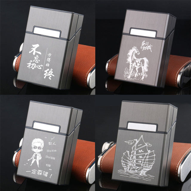 20 cigarette cases hard-packed plastic moisture-proof portable aluminum ...