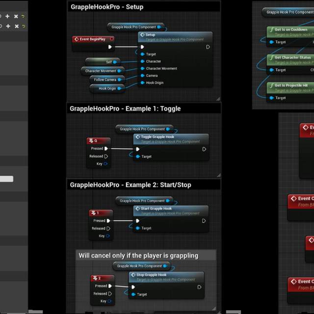 UE4 Unreal 5Grapplehook+PULL first three people claim to grab the hook ...