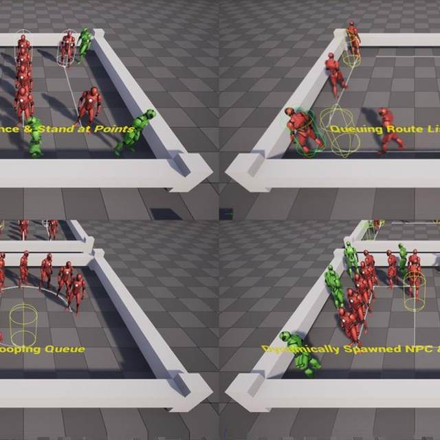 UE4 Unreal 5NPCAIQUINGSYSYSTEM game character NPC queuing system