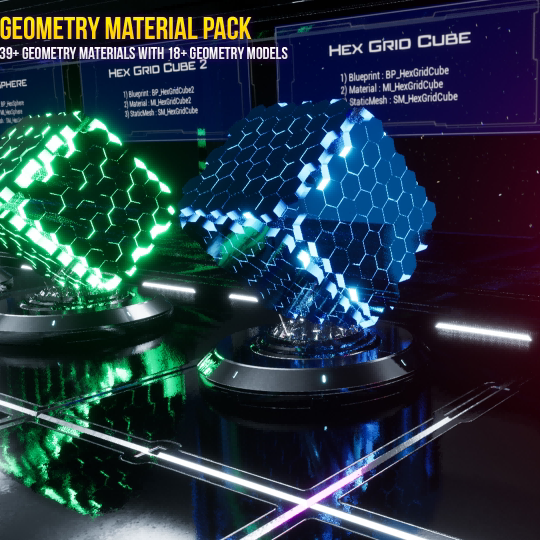 UE5 Unreal 5GeometryMaterALPACK2 Geometric Graphic Visual Package