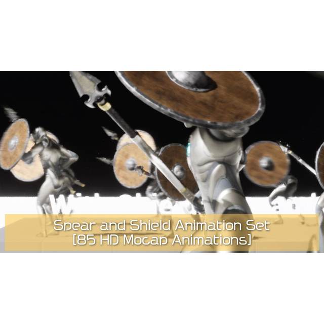 UE5 Unreal 5 SPEAR and Shield Animation Set Sword Shield Battle Animation
