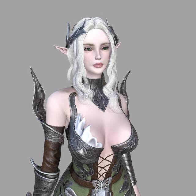 UE4 Unreal 5Silvia game white-haired beauty character Silvia model