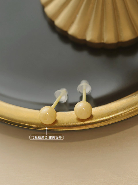 Colorful ceramic ear piercing ear studs for women simple sweet and cute ...