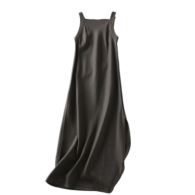 Vacation style simple temperament square lead retro -side split flax ...