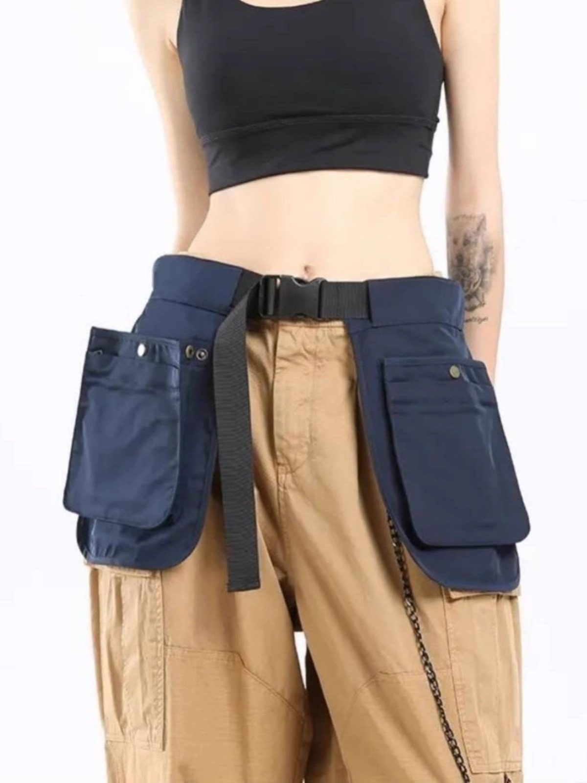 Upgraded multi-pocket zipper girdle apron waist bag multi-functional ...