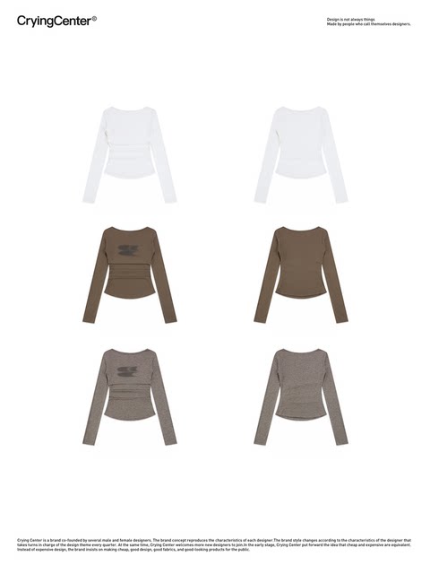 Cryingcente's word Logo Wool long -sleeved Tee crying center