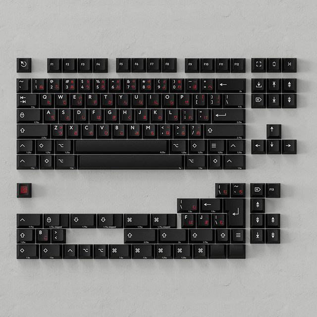 PBTfans black and red Japanese customized mechanical keyboard pbt two ...