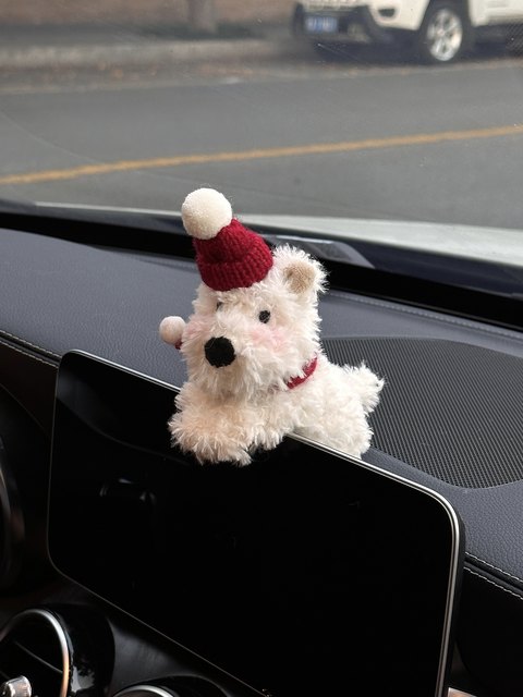 Car central control screen ornaments West Highland car cute dog ...