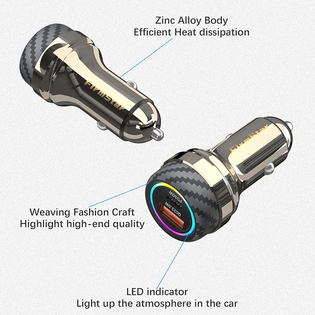 Out of Meiya! Firmstar 52.5WPD car charger dual port 22.5W+30W ...