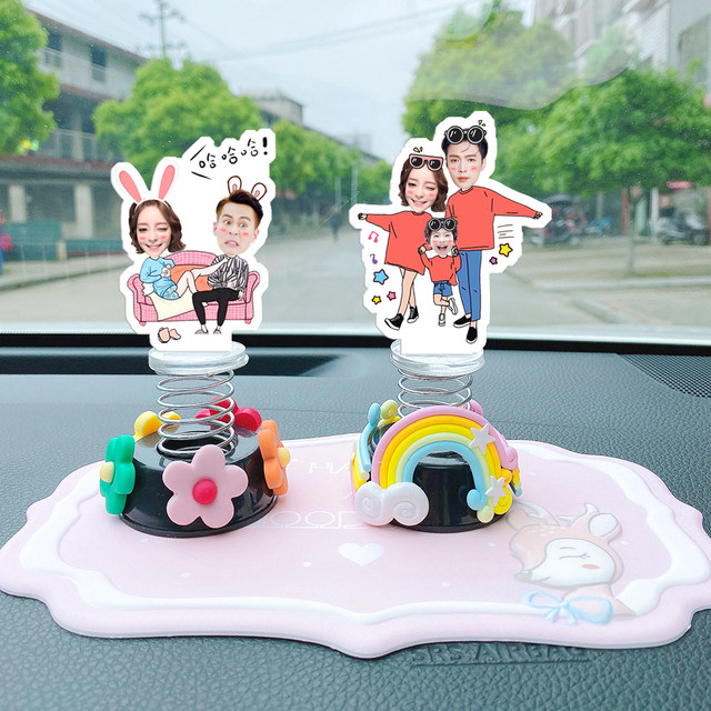 Customized car ornaments double-sided photos couple avatars creative ...