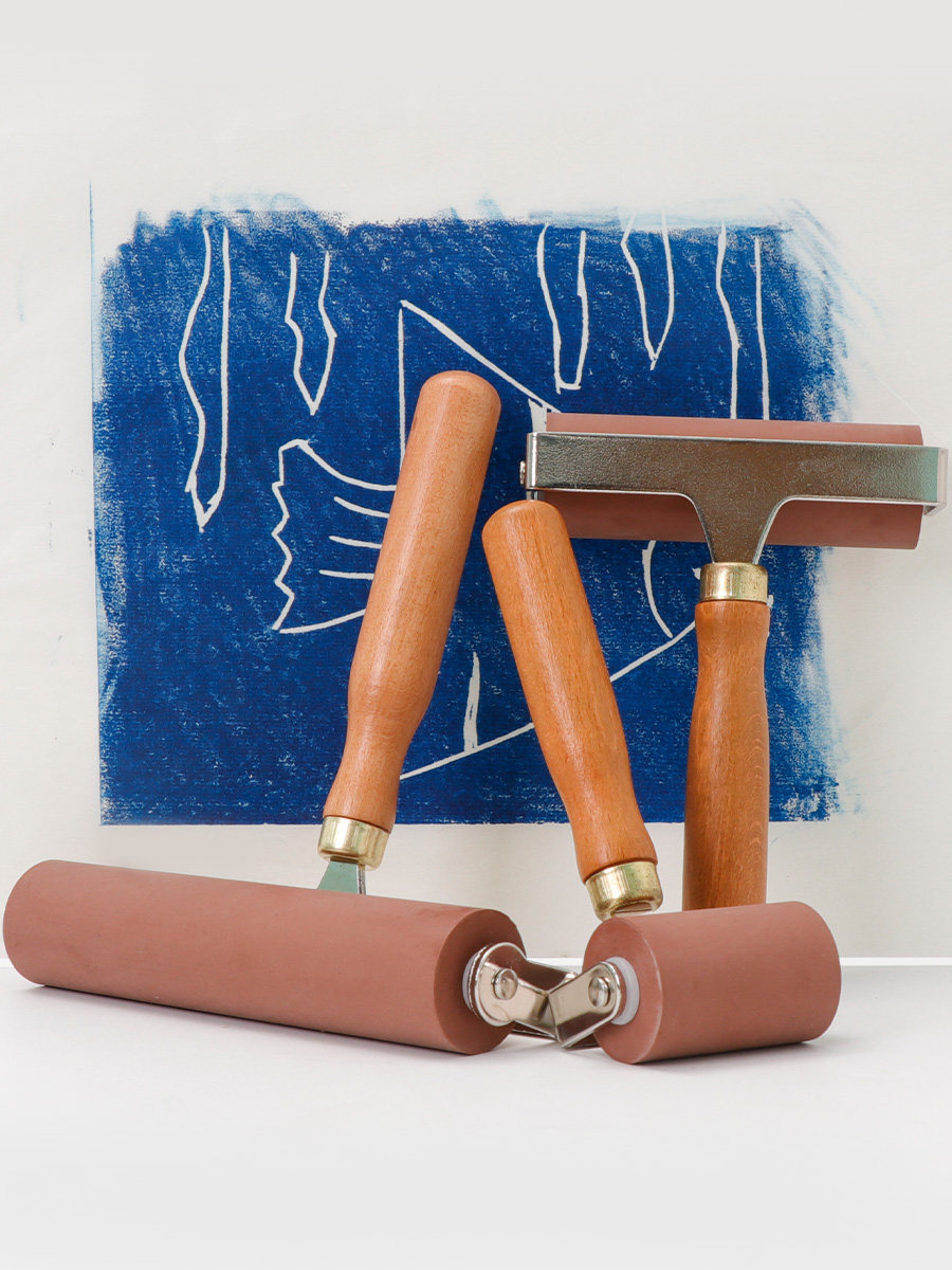 Huiyoumei Advanced Printmaking Roller - Red Ink Roller 1cm, 1.5 inch, 3 inch, 4 inch, 6 inch, 8 ...