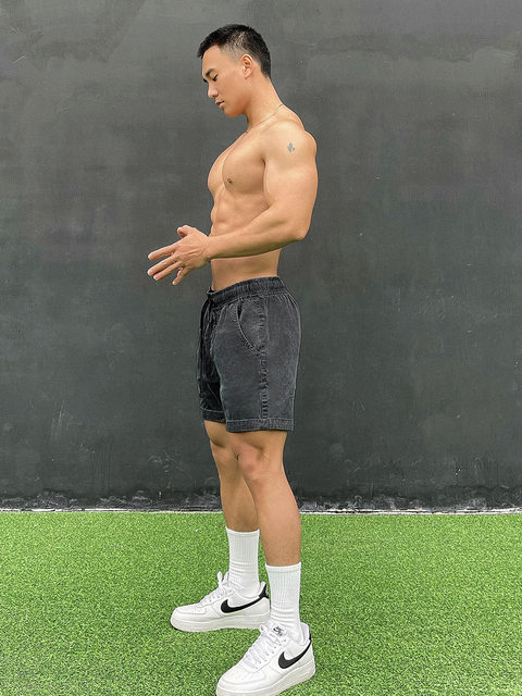 Mr. Hui's summer simple three-point shorts men's sports fitness casual ...