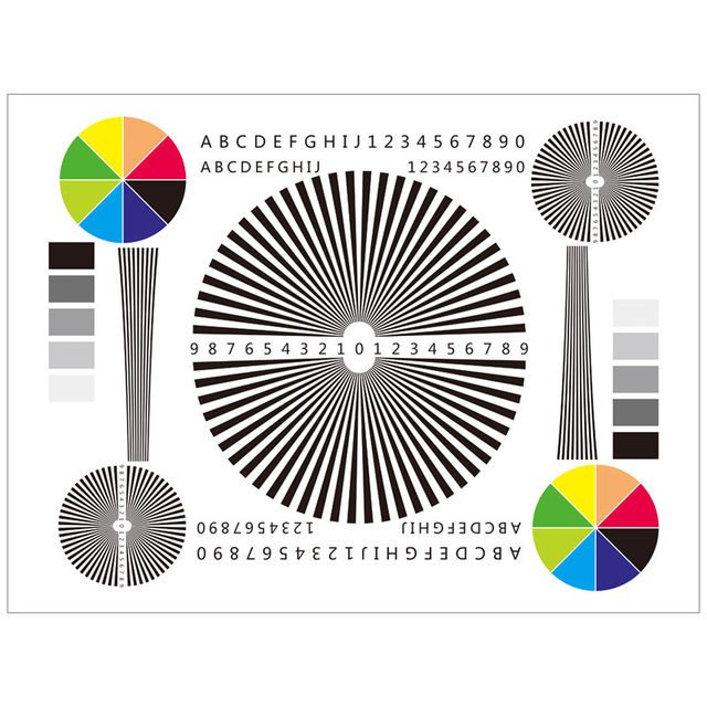Lens focus test card surveillance camera test chart lens back focus ...