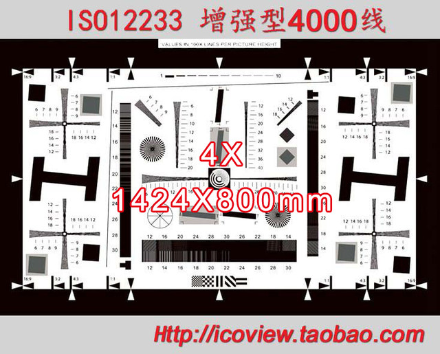 Resolution test card enhanced version 4XISO12233 high-definition 4000 ...