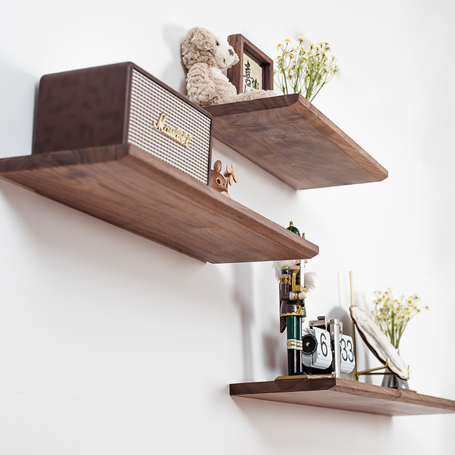 Woodworking workshop solid wood one-word shelf hanging wall rack living ...