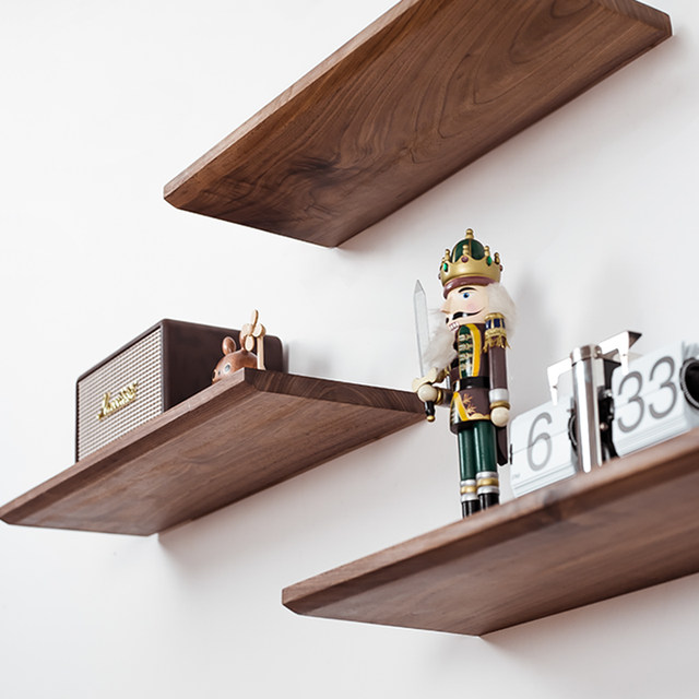 Woodworking workshop solid wood one-word shelf hanging wall rack living ...