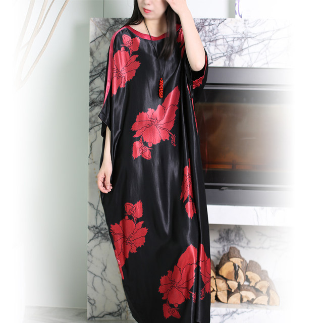 Xifeng Spring and Summer Large -size T type heavy silk dress loose bat ...