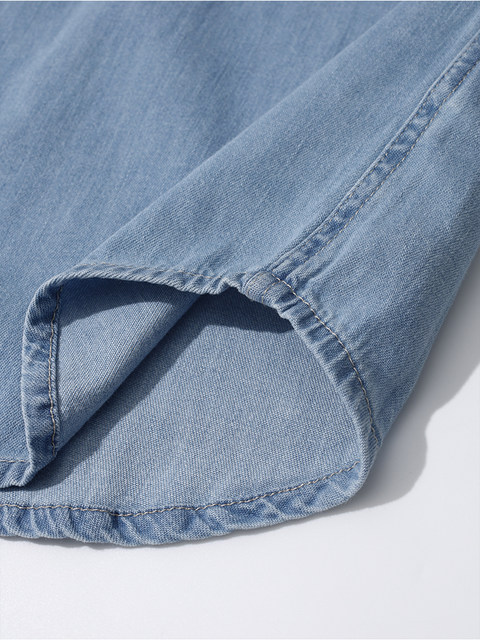 Atong Cow Society Calvin Klein Simple Solid Color Loose Denim Shirt Men ...