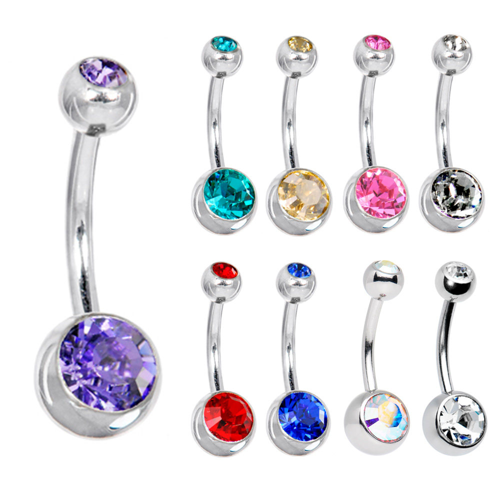 Titanium Steel Hypoallergenic Navel Ring and Earrings