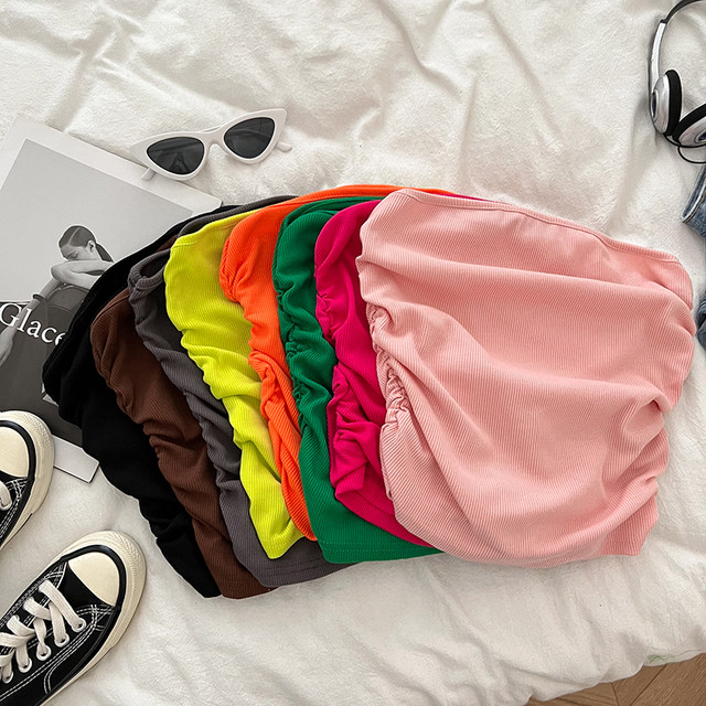 European and American INS fashion versatile pure color folds slimming ...