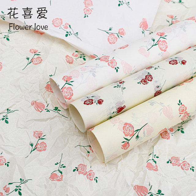 Flower Love Thickened Rose Snow Pear Paper Wrapped Flower Lined ...