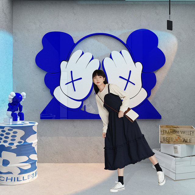 Claine Blue dolls, online red punch card photo area to arrange milk tea ...