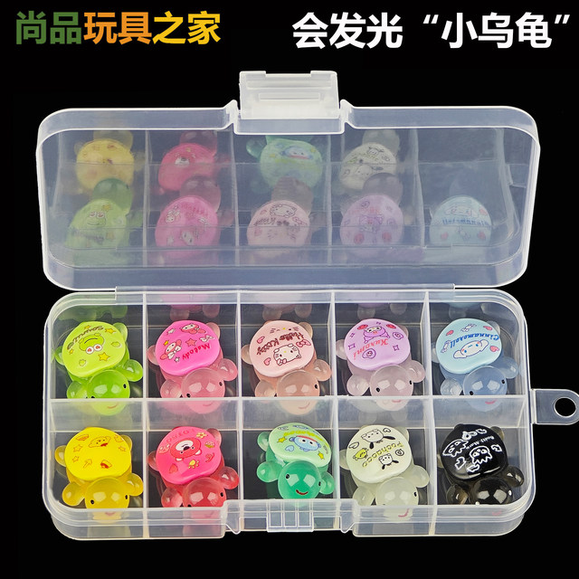 Box resin mini luminous turtle fluorescent ornament fish tank ...
