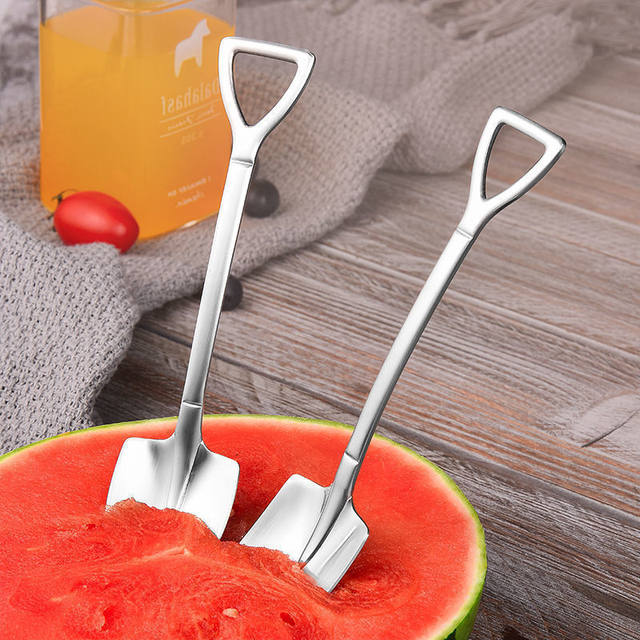 Stainless steel 子 spoon family retro creative desserts eat watermelon ...