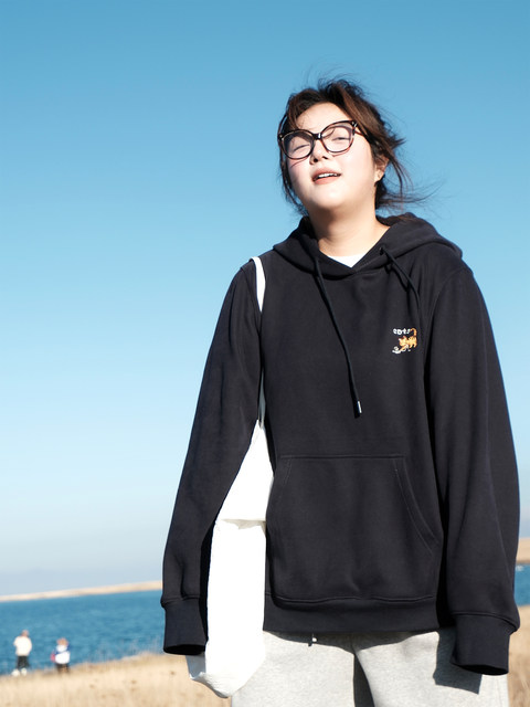 Lao Zhanghe Xiaochuang PONGKIKI string ball kitten large size hooded sweatshirt for women winter ...