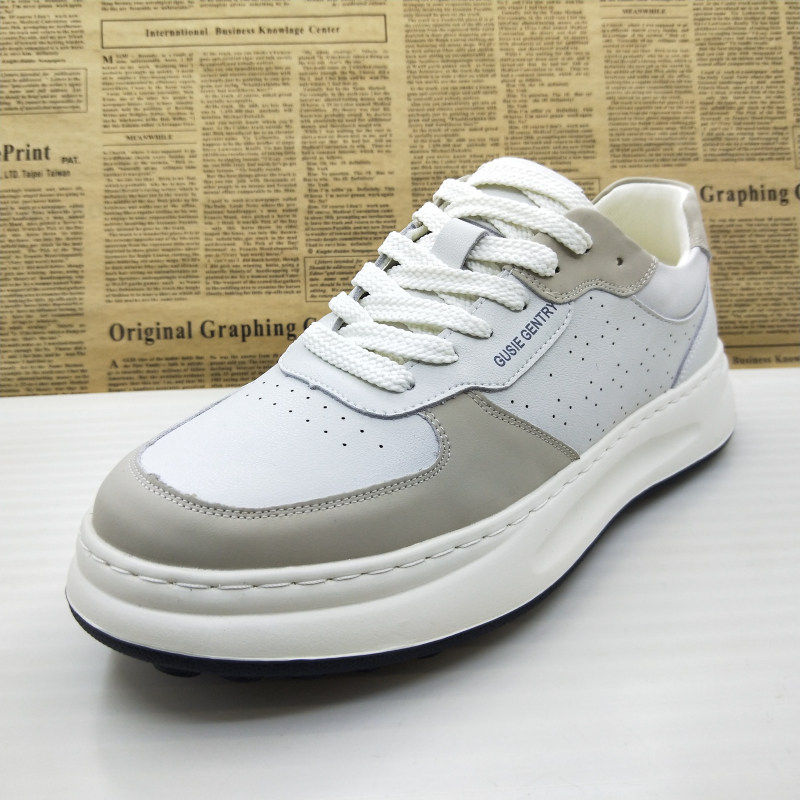 Genuine leather full-skin thick sole lightweight casual board shoes ...