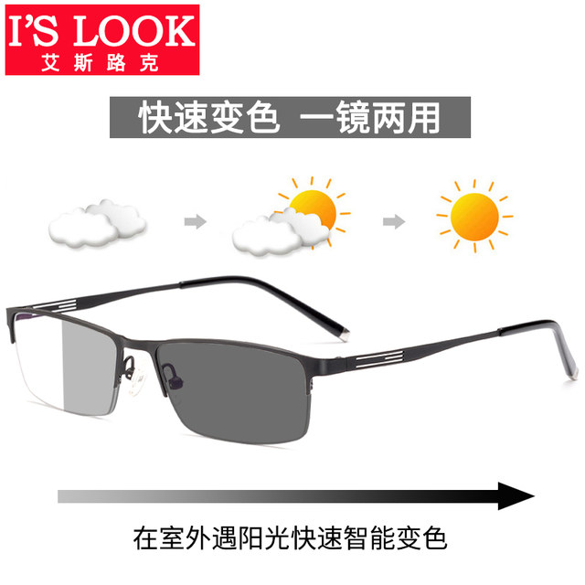 Color-changing glasses men's anti-ultraviolet and anti-blue radiation ...