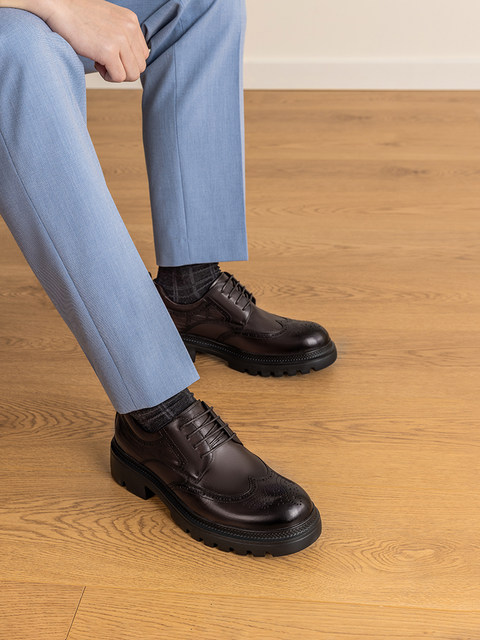 Aokang Men's Shoes 2025 Spring Brock leather shoes light business ...