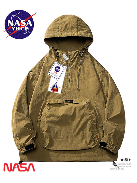 NASA co -branded couple high -level sensor jacket hooded casual sleeve ...
