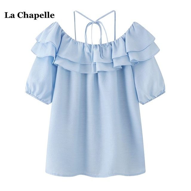 LaChapelle/LaChapelle Summer Vacation Ruffled Backless Shirt Feminine ...