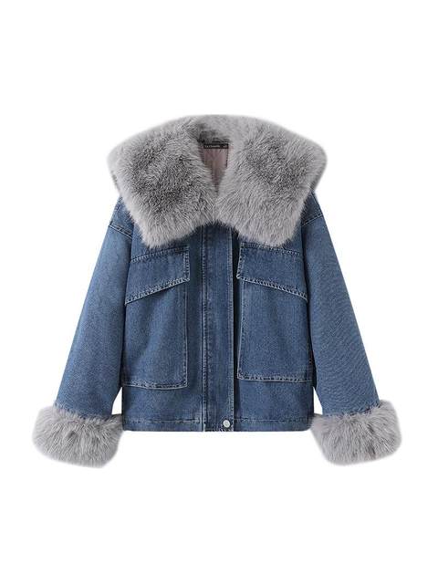 La Chapelle/La Chapeelle Winter New Big Mao Needle Thick Loose denim ...