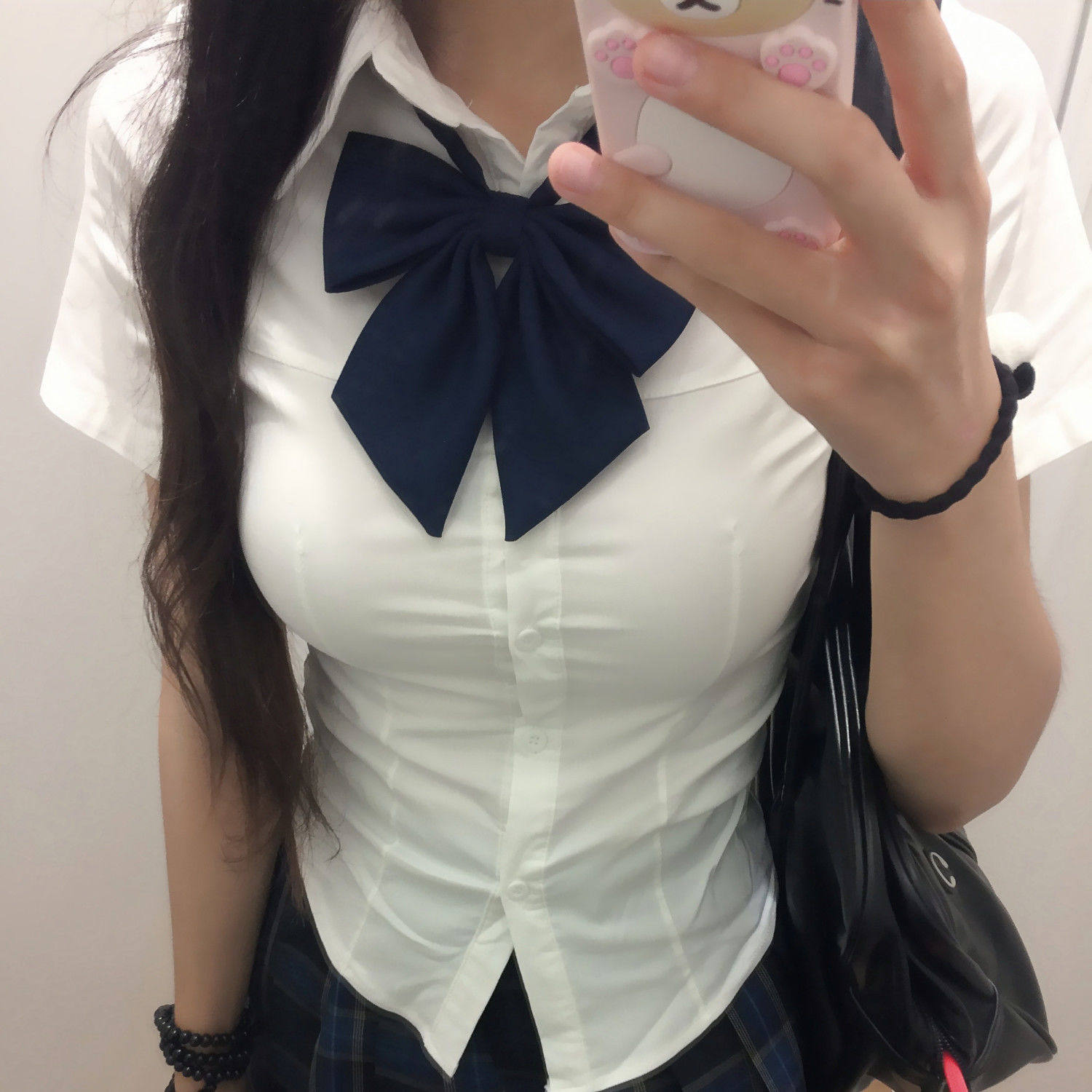 Maple Goddess Elastic Time White Tight Shirt Sexy Slim Jiu Waist Shirt Study Shirt