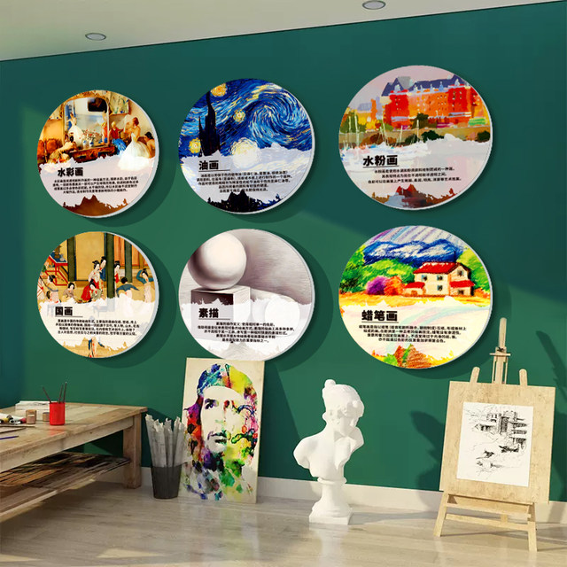 Studio atmosphere layout, art classroom wall decoration, kindergarten ...