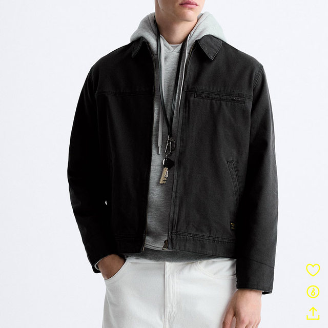 Autumn and winter new men's Maillard texture jacket ZA1538452707 men's quilted work jacket