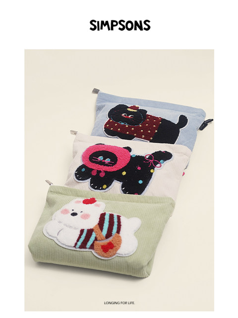 SIMP original clutch bag corduroy makeup bag pendant keychain coin ...