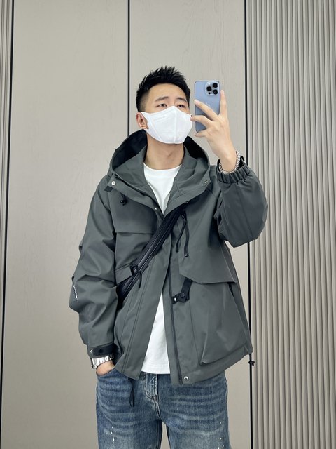 Mei Day Outdoor Workwear Hooded Jacket Men's Spring & Fall Trendy Brand ...