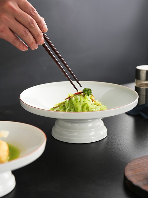 Simple high-plate star tableware hotel ceramics open-end cool dish ...