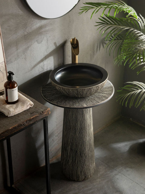 Outdoor wash basin courtyard household column basin integrated floor ...